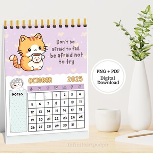 Cat Calendar 2025, Desk Calendar, Calendar Printable, Calendar 2025 ...