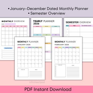 Printable Teacher Planner: Undated Lesson Plans, Student Info (PDF ...