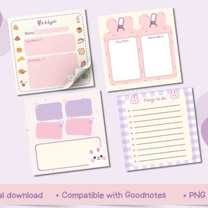 Bunny Notepad Printable, Bunny Memo Pad Printable, Notepad for ...