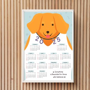 Dog Yearly Calendar, Dog Calendar 2025, Desk Calendar, Planner Calendar ...