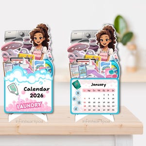 Laundry Shop Calendar, Laundry Room Decor , Printable Calendar, Desk ...