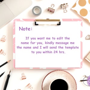 Personalized Name Notepad, Notepad Template, Editable Name Notepad ...