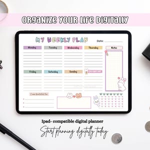Bunny Daily Planner, Weekly Planner, Monthly Planner, to Do List, Cute ...
