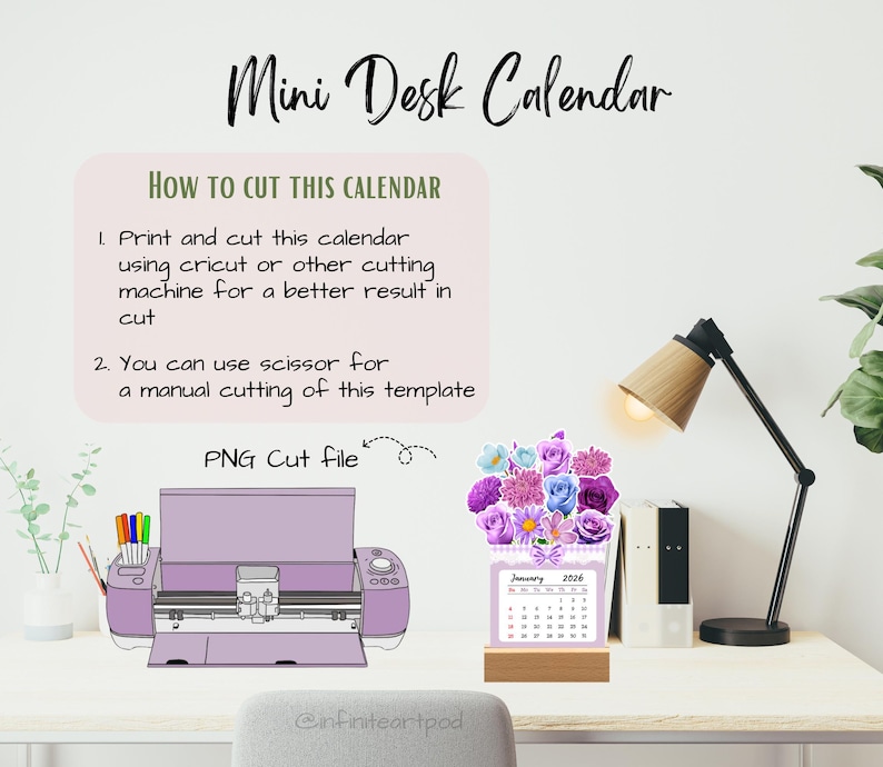 Floral Calendar, Flower Bouquet Calendar, Floral Desk Calendar, Diy ...
