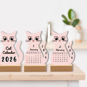Cat Calendar, Desk Calendar, Mini Calendar, Printable Calendar, Cat ...