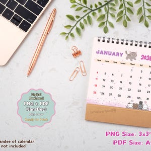 Cat Calendar, Mini Desk Calendar, Calendar 2026, Calendar Template ...