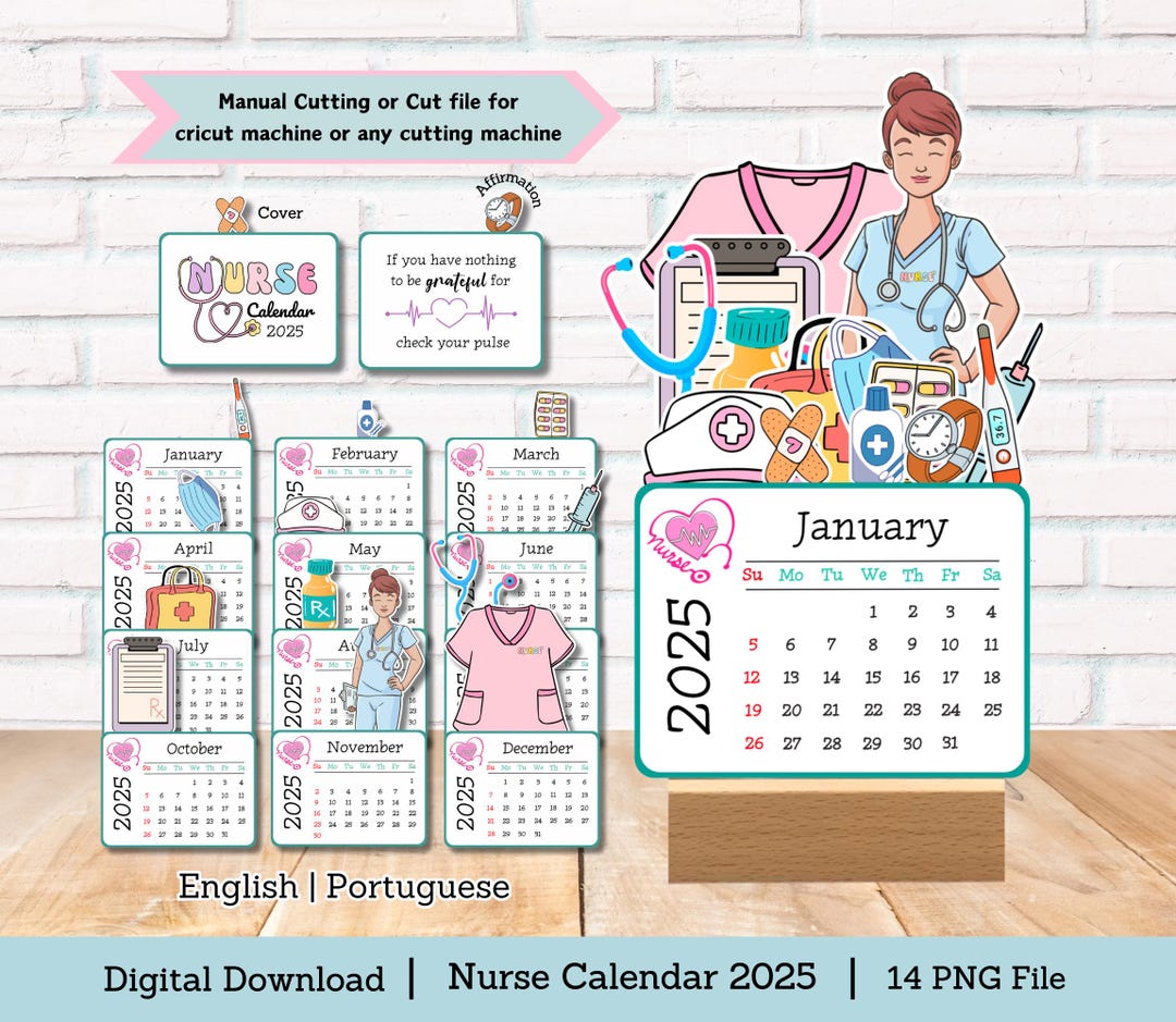 Nurse Calendar, Medical Calendar, Desk Calendar, Calendar 2025, Mini ...