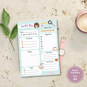 Breakfast Kawaii Notepad, Kawaii Notepad, Breakfast Kawaii Memo Pad ...