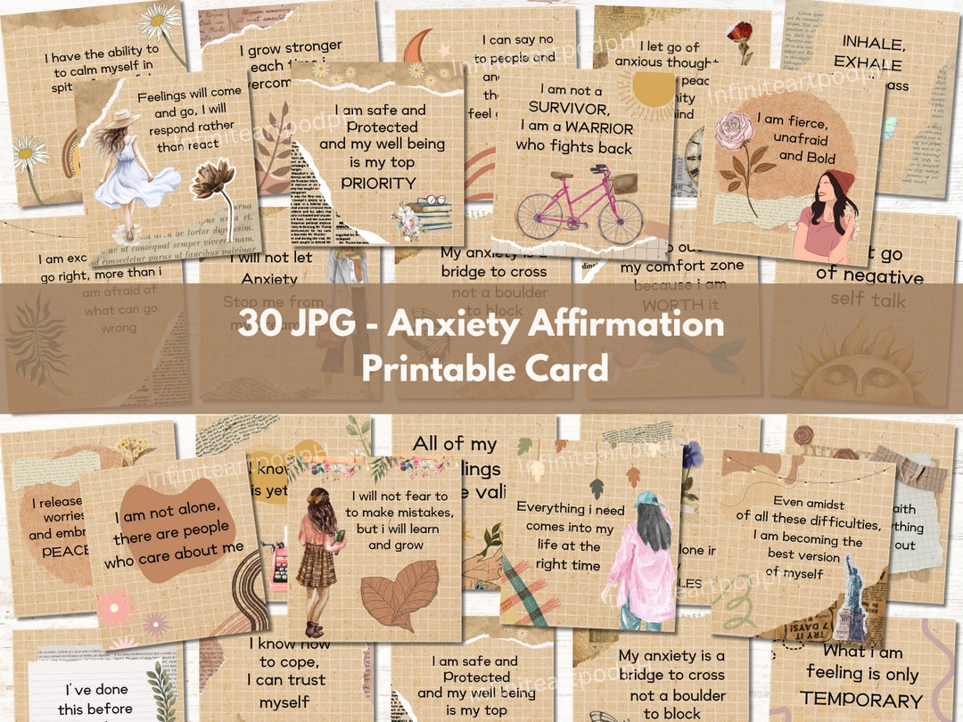 Anxiety Affirmation Card, Positive Affirmation Card, Motivational Card ...