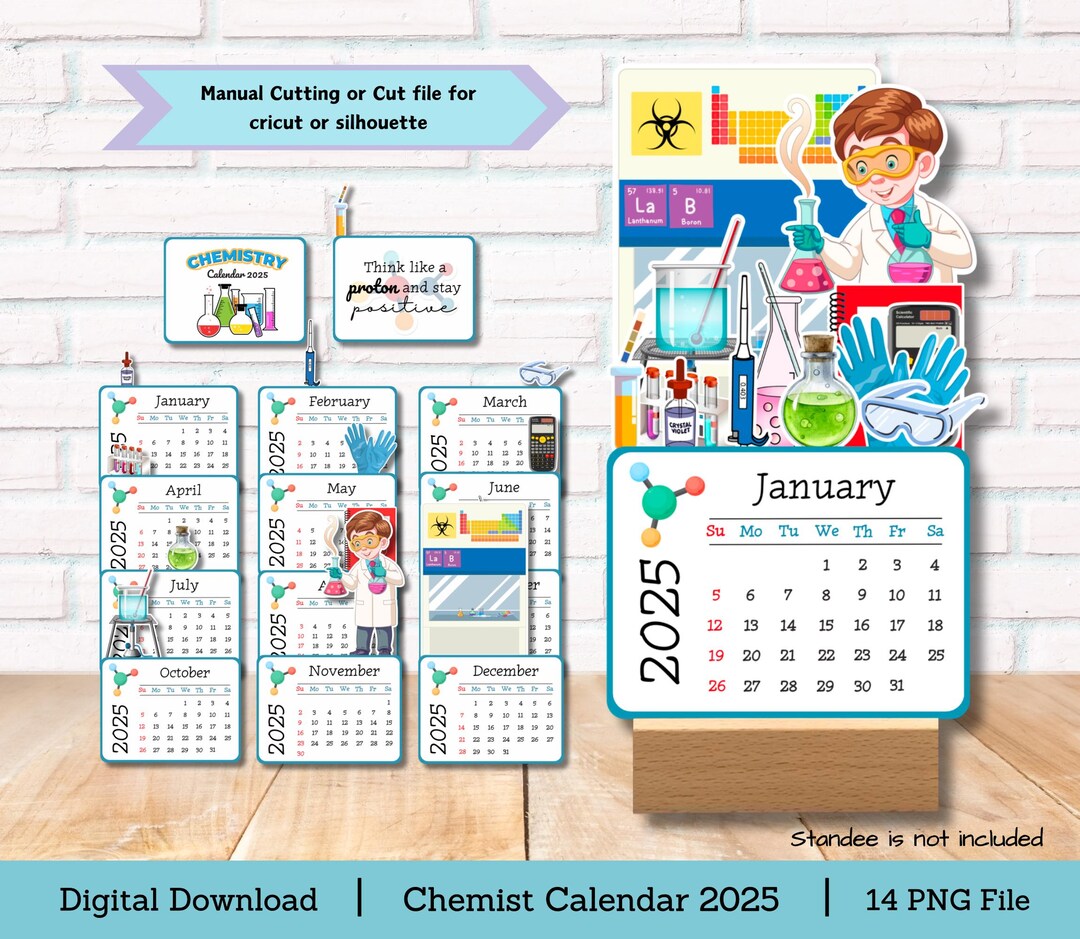 Chemist Calendar, Scientist Calendar, Laboratory Calendar, Desk ...