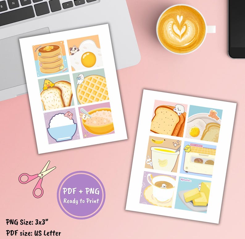 Breakfast Notepad, Kawaii Breakfast Notepad, Cute Breakfast Notepad ...