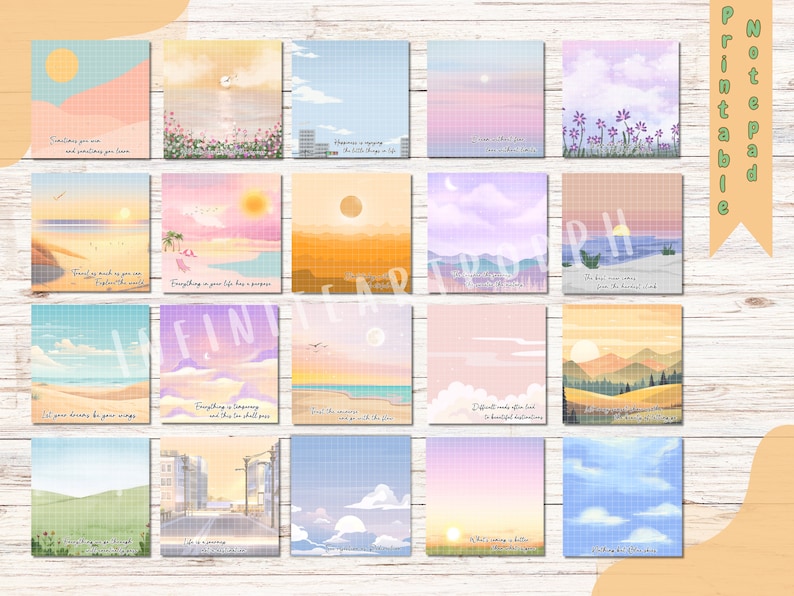 Nature Motivational Notepad, Motivational Notepad, Sunset Notepad ...
