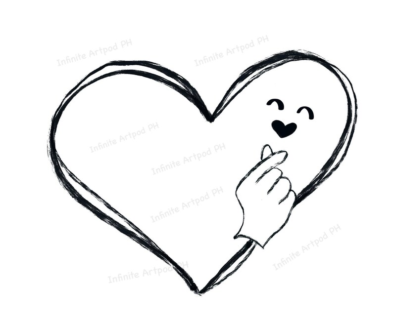 Finger Heart Heart Drawn Heart Svg Instant Download That - Etsy