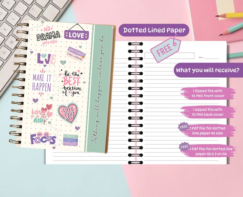 Motivational Notebook Template, Inspirational Notebook Cover, Notebook ...