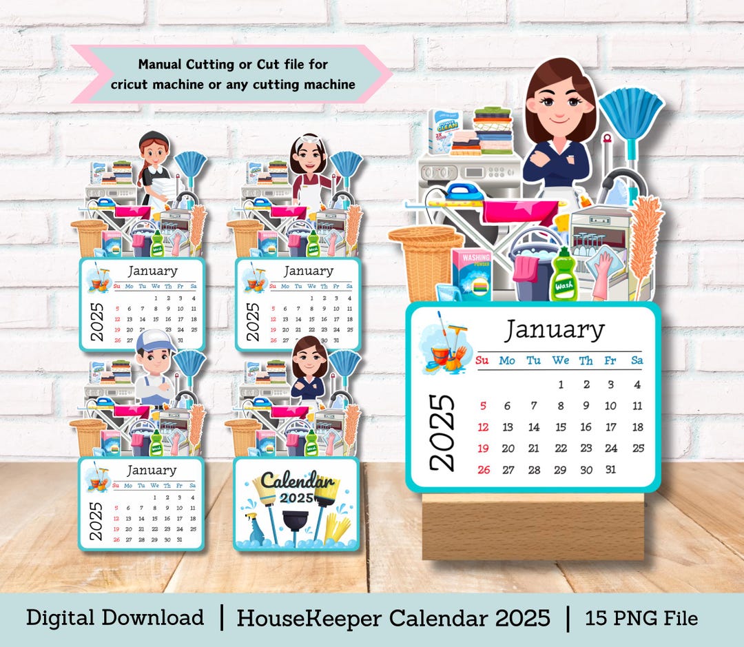 Housekeeper Calendar, Cleaner Calendar, Maid Calendar, Desk Calendar ...
