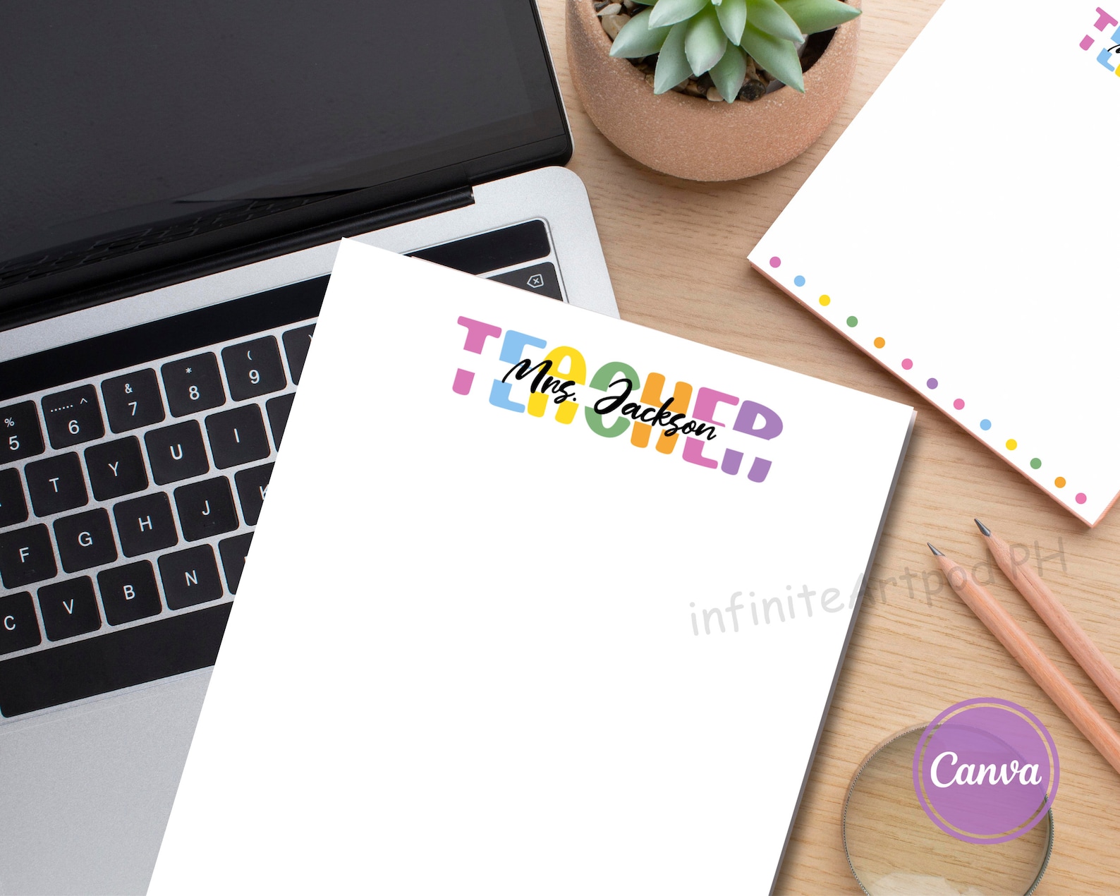 Editable Name Teachers Notepad, Custom Name Memopad, Editable Name Notepad, Notepad Template ...