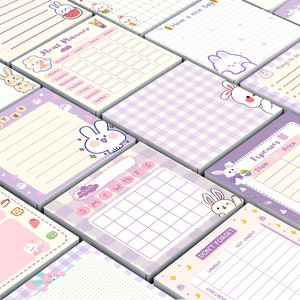 Bunny Notepad Printable, Bunny Memo Pad Printable, Notepad for ...