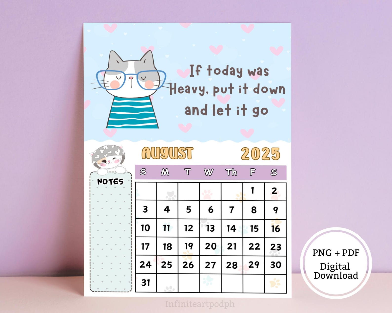 Cat Calendar 2025, Desk Calendar, Calendar Printable, Calendar 2025 ...