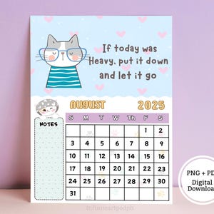 Cat Calendar 2025, Desk Calendar, Calendar Printable, Calendar 2025 ...