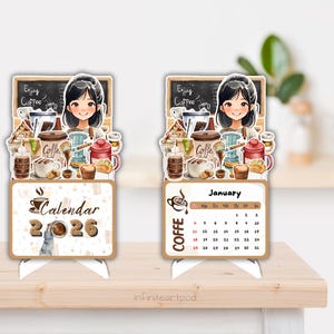 Chibi Coffee Desk Calendar 2026, Coffee Shop Calendar, Desk Calendar ...