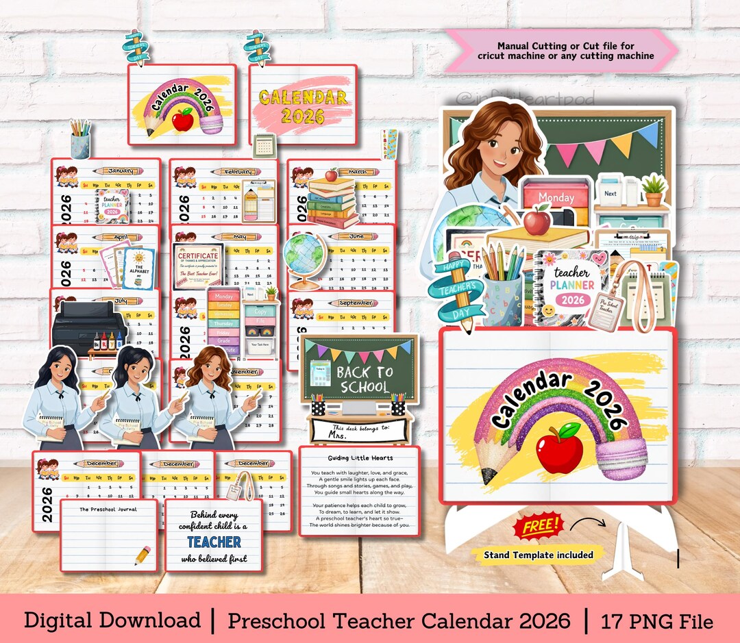 Preschool Teacher Calendar, Teacher Calendar 2026, Calendar 2026 ...