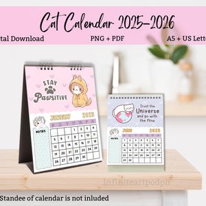 Cat Calendar 2025, Desk Calendar, Calendar Printable, Calendar 2025 ...