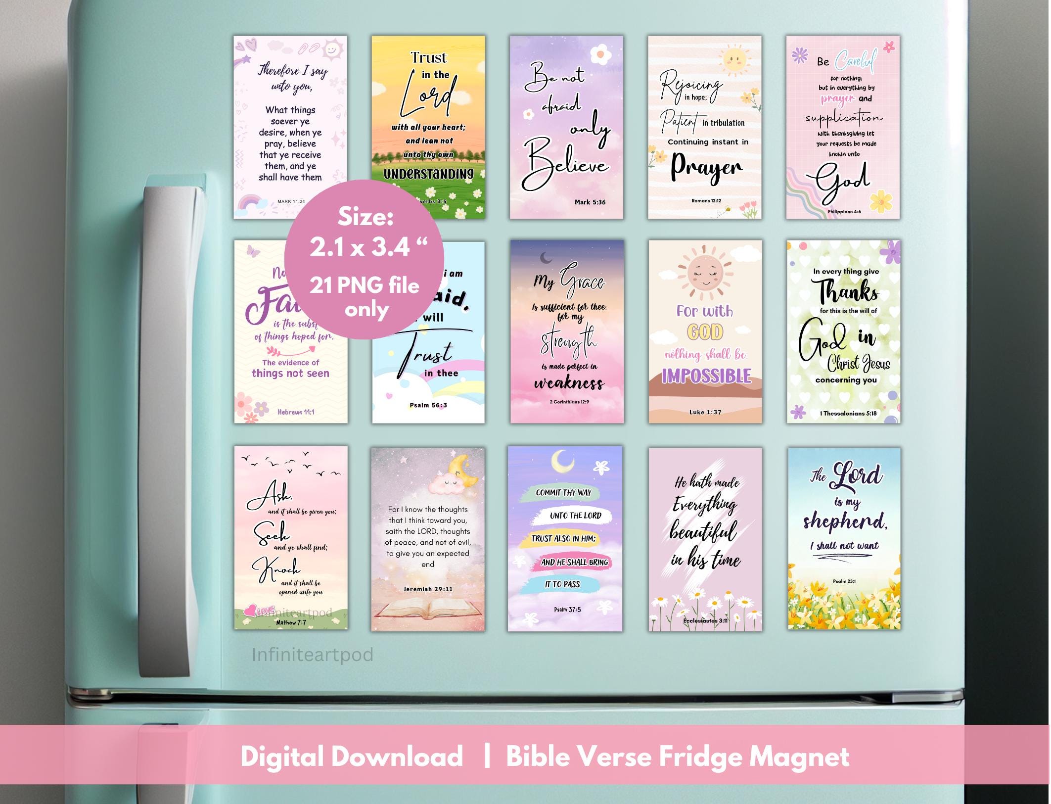 Bible Verse Fridge Magnet Template, Bible Verse Ref Magnet, Fridge ...