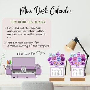 Floral Calendar, Flower Bouquet Calendar, Floral Desk Calendar, Diy ...