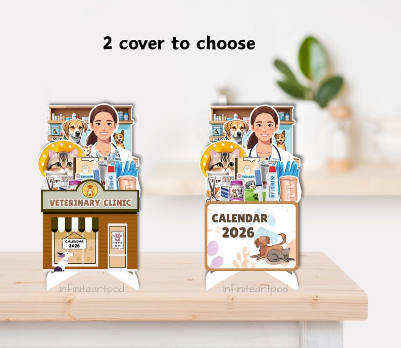 Veterinary Desk Calendar 2026: Pet Clinic Decor (PNG Cut File) - Etsy