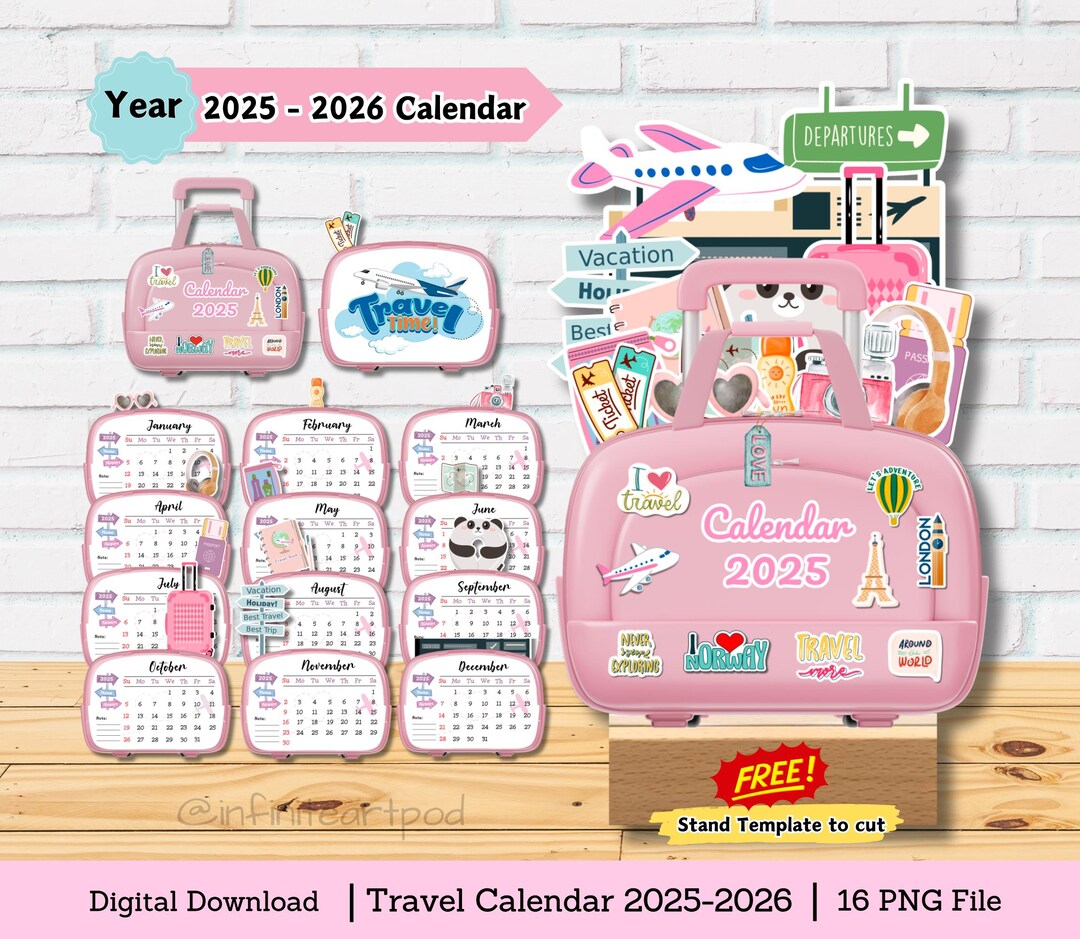 Travel Calendar, World Travel Calendar, Adventure Calendar, Wanderlust ...