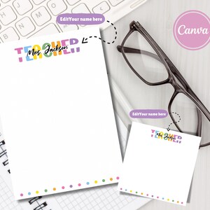 Editable Name Teachers Notepad, Custom Name Memopad, Editable Name ...
