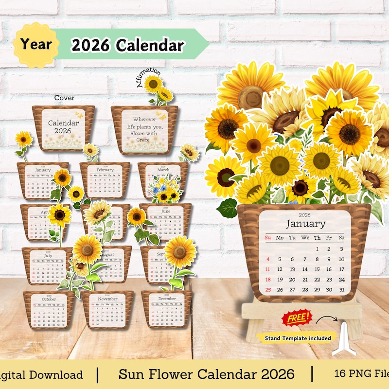 Svg Paper Flower Calendar - Etsy