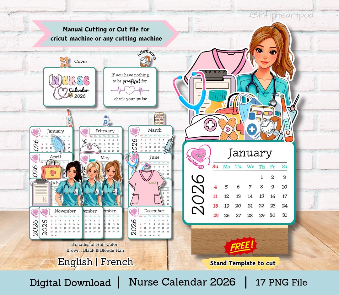 Nurse Calendar, Medical Calendar, Desk Calendar, Calendar 2026, Mini ...
