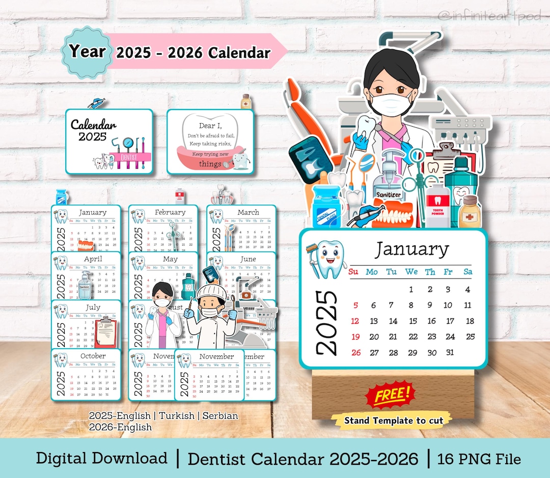 Dentist Calendar, Medical Calendar, Dentistry Calendar, Desk Calendar ...