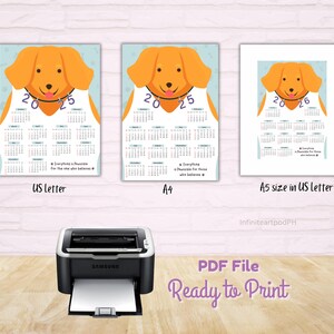 Dog Yearly Calendar, Dog Calendar 2025, Desk Calendar, Planner Calendar ...