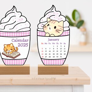 Cat in Cup Calendar, Cup Mug Calendar, Cat Calendar, Pet Calendar, Cut ...