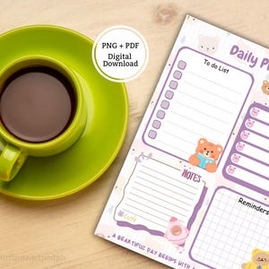 Bear Daily Planner, Bear Monthly Planner, Bear Weekly Planner, Bear ...