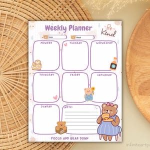Bear Daily Planner, Bear Monthly Planner, Bear Weekly Planner, Bear ...