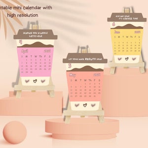 Coffee Cup Mini Calendar, Coffee Cup Desk Calendar, Coffee Printable ...