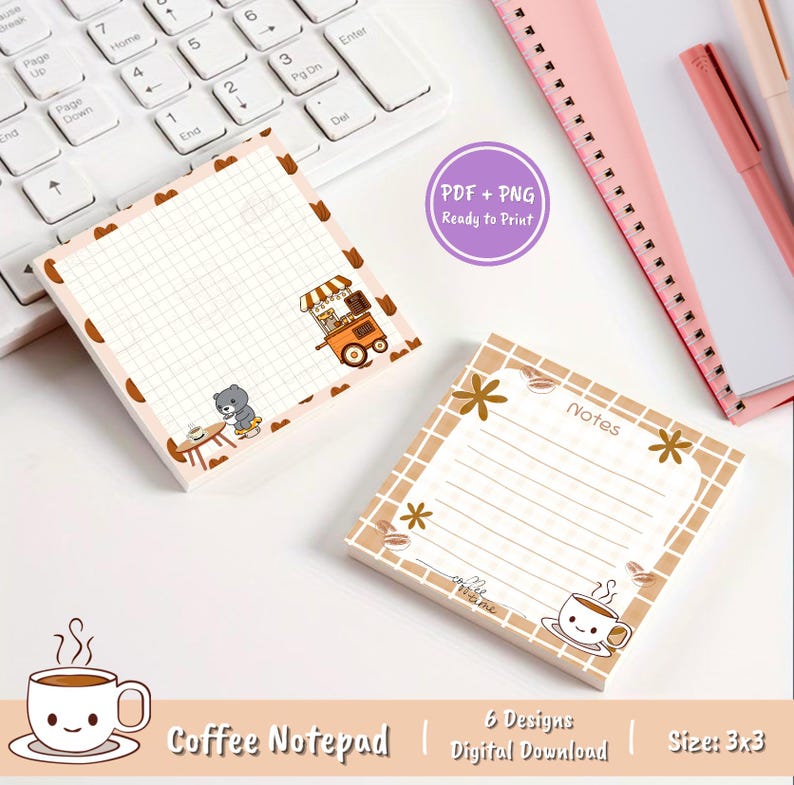 Coffee Notepad, Memopad, to Do List, Memo Sheet, Kawaii Notepad ...