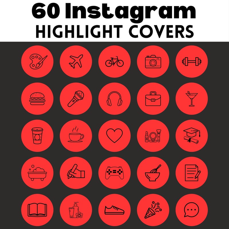 Red Instagram Highlights - Etsy