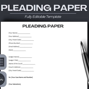 Pleading Paper | Legal Document Lawyer Certified Binding Contract ...
