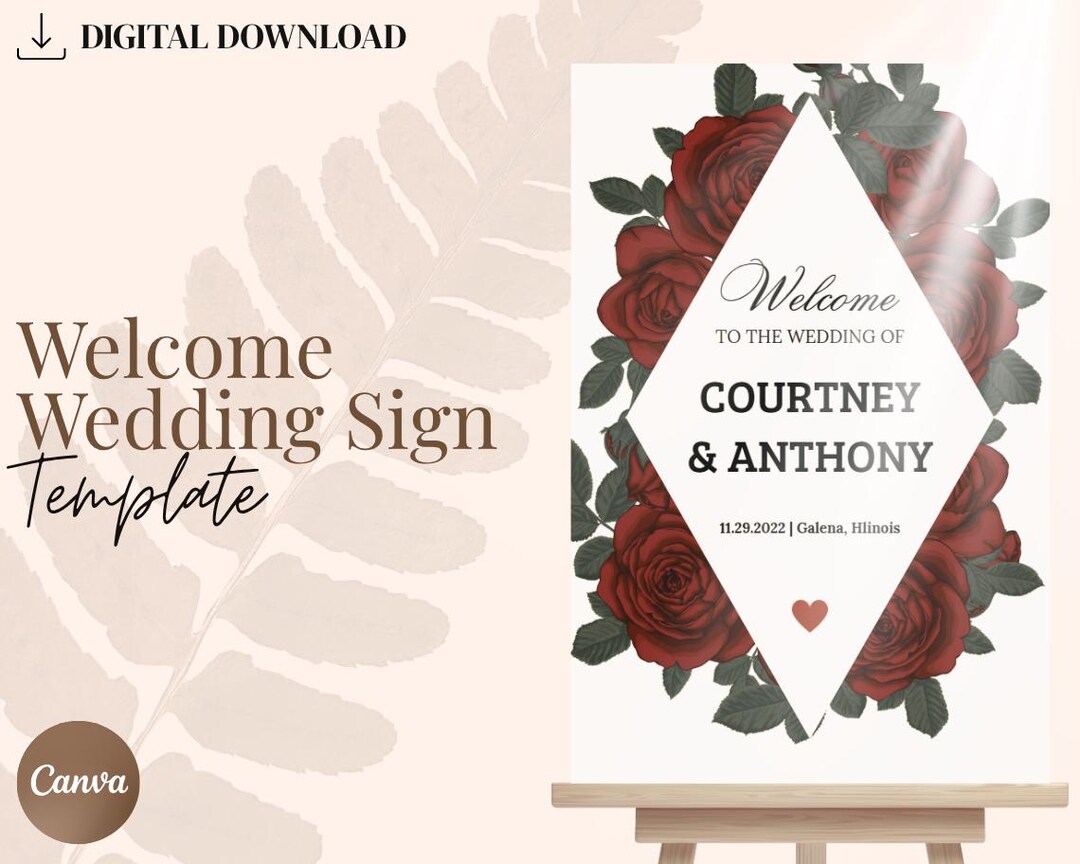 Editable Wedding Sign Template | Instant Download | Personalized ...