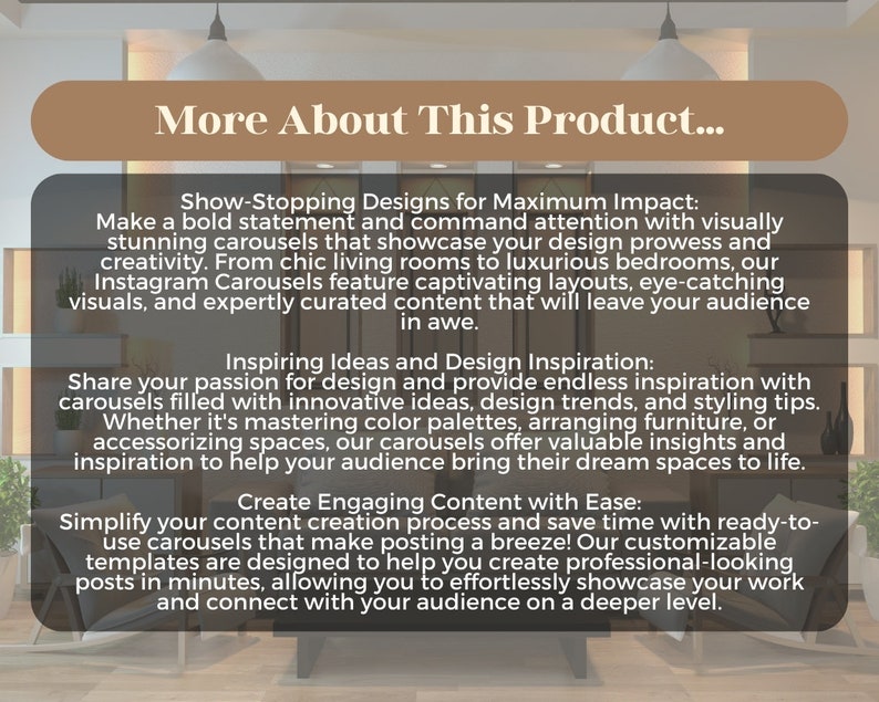 Interior Design Instagram Carousels | 25 Social Media Graphics ...