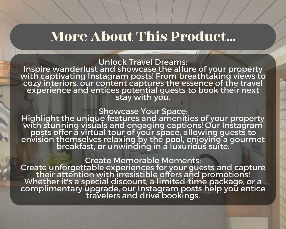 Short Stay Instagram Posts | 30 Social Media Graphics | Air Bnb Hotel ...