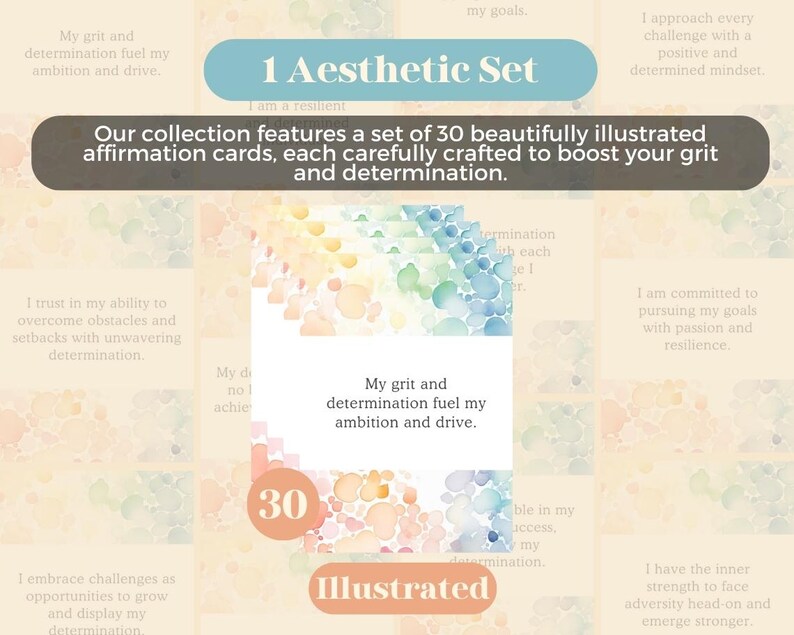 30 Grit & Determination Affirmation Cards | Positive Affirmations for ...