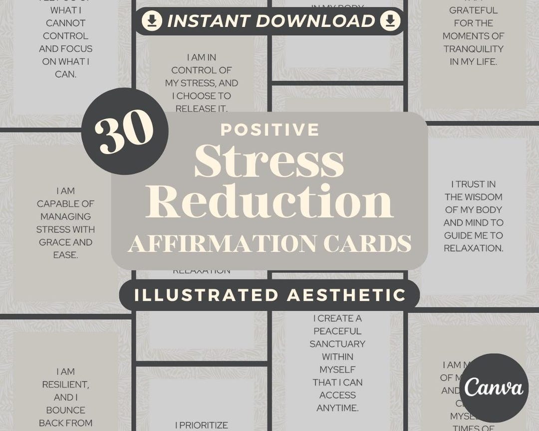 30 Stress Reduction Affirmation Cards | Positive Affirmations for ...