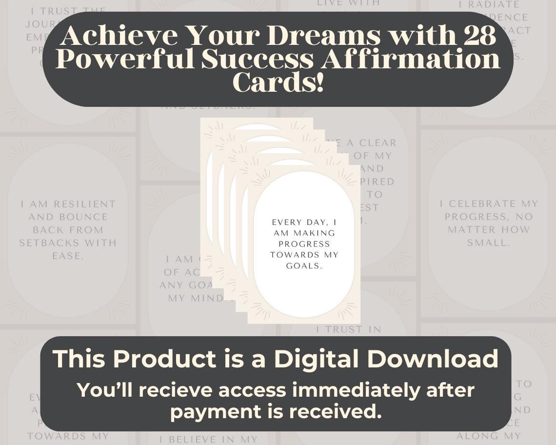 28 Powerful Success Affirmation Cards | Positive Affirmations for Goal ...