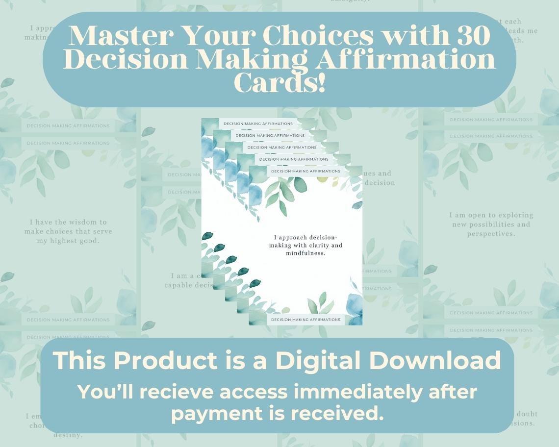 30 Decision Making Affirmation Cards | Positive Affirmations for ...