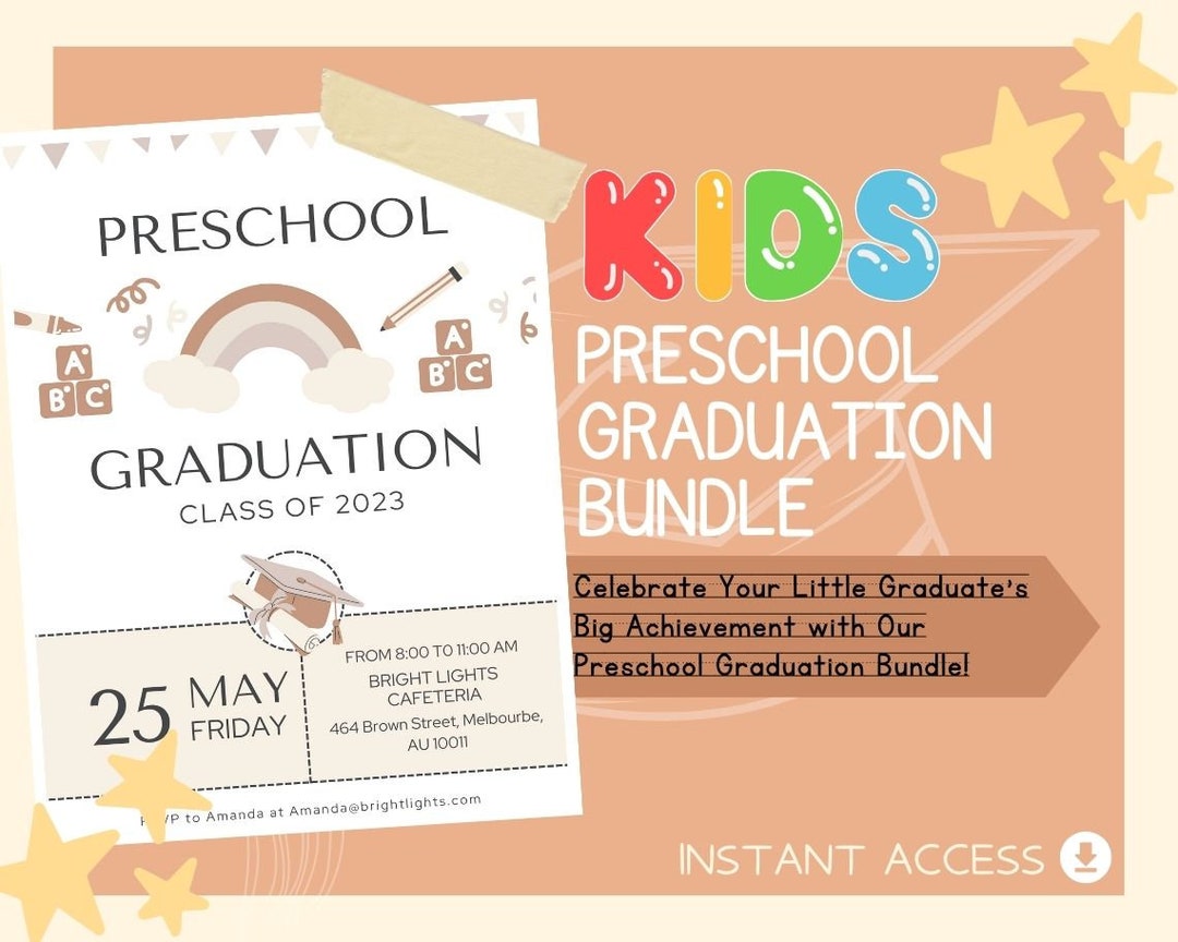 Preschool Graduation Bundle | Children's Kindergarten Certificate ...